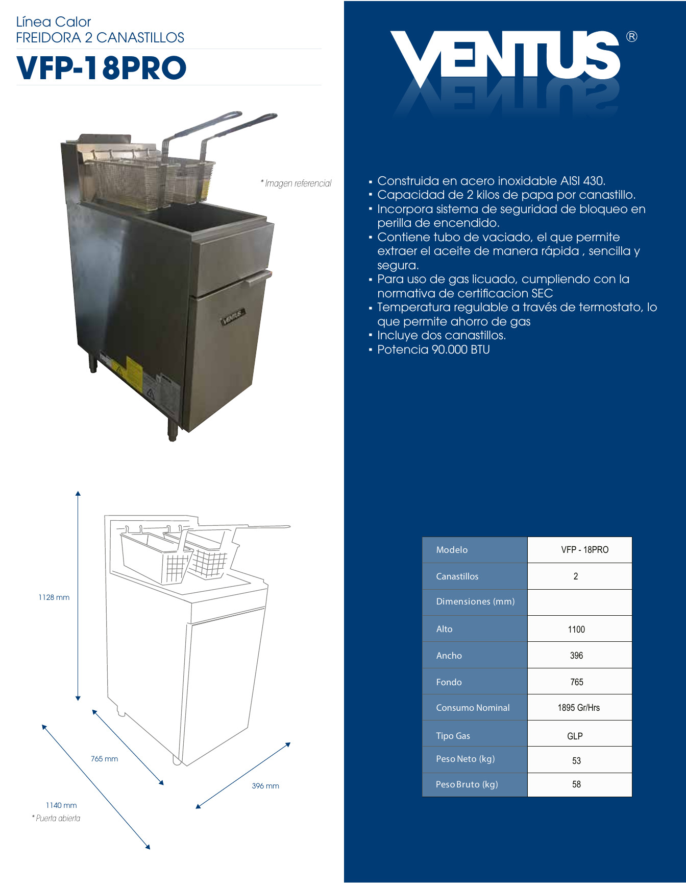 VENTUS VFP-18PRO – MAQUINA ELECTRO PERU : IMPORTACION Y FABRICACION DE INDUSTRIA
